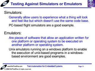Test Automation for Embedded Devices | PPT