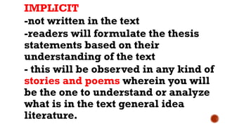Thesis Statement in English for Academic and Professional Purposes | PPTX