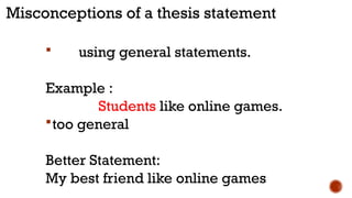 Thesis Statement in English for Academic and Professional Purposes | PPTX