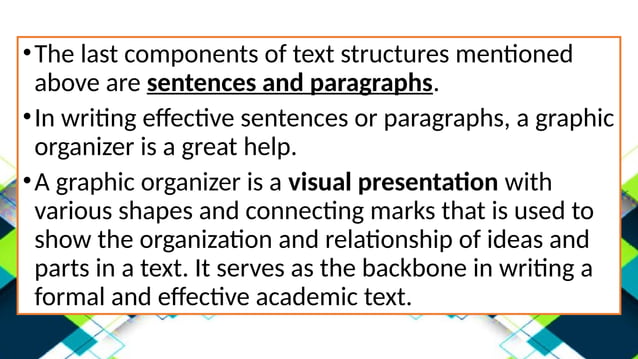 text structure in writing in academic text | PPTX