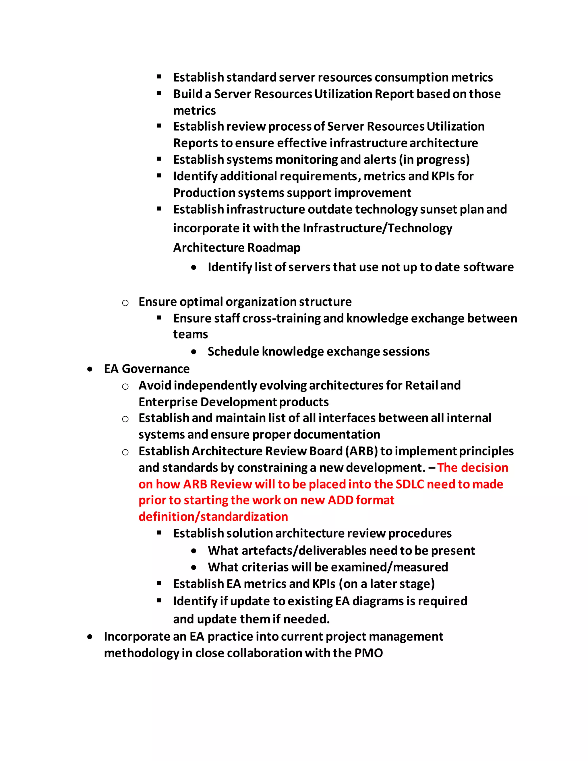 EA practice establishment - Strawman plan | DOCX