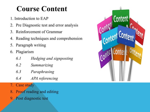 Eap slides.pptx introduction to course contents, assessment policy | PPT