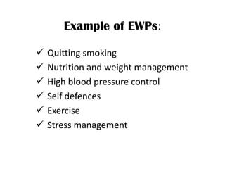 Employee Assistance Programs (EAPs) and Employee Wellness Program (EWPs ...