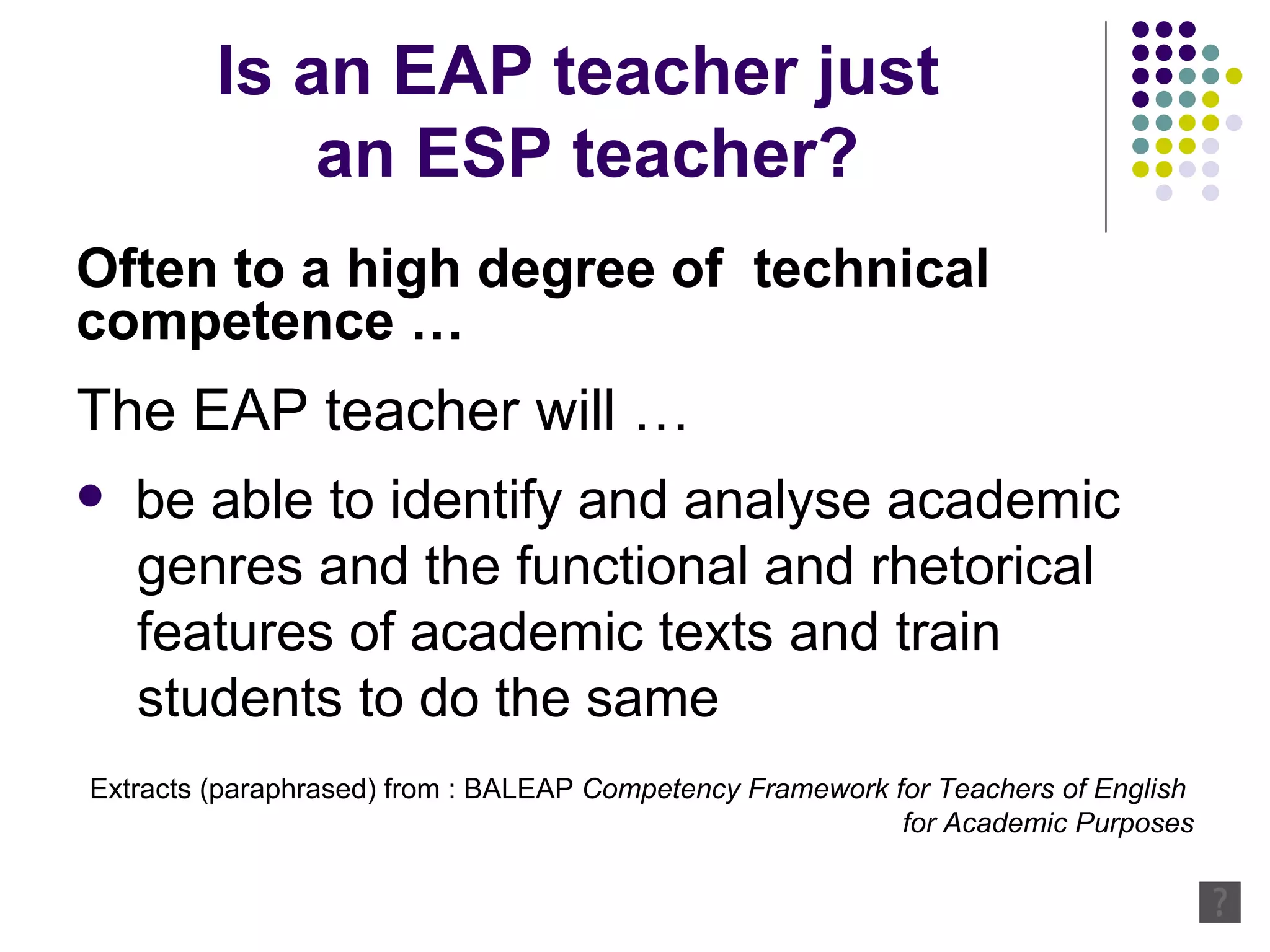 EAP - Approaches to Course Design and Methodology | PPT