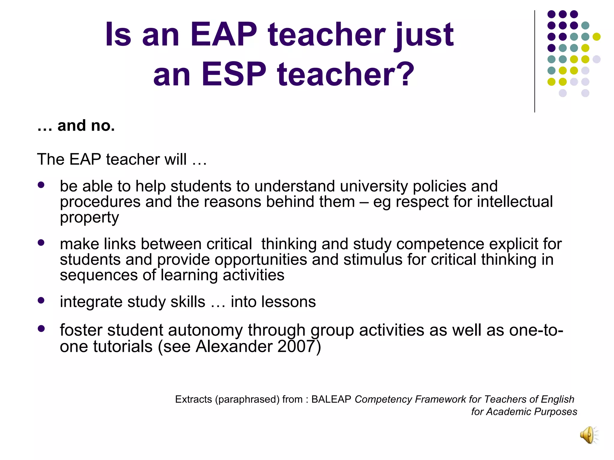 EAP - Approaches to Course Design and Methodology | PPT