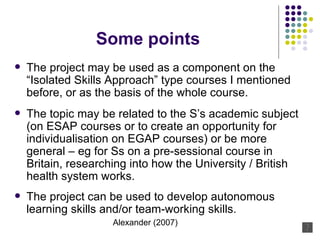 EAP - Approaches to Course Design and Methodology | PPT | Professional ...