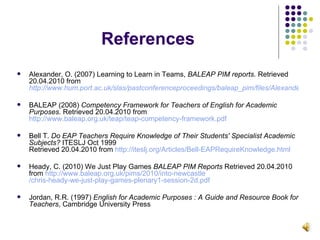 EAP - Approaches to Course Design and Methodology | PPT