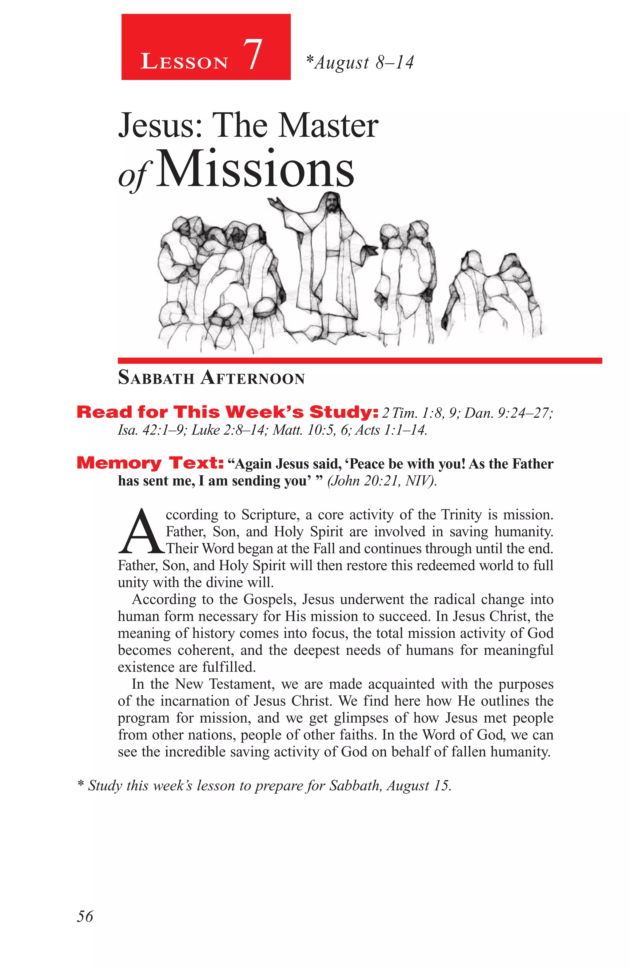 Lesson 7 | Jesus: The Master of Missions | Sabbath School | Biblical ...