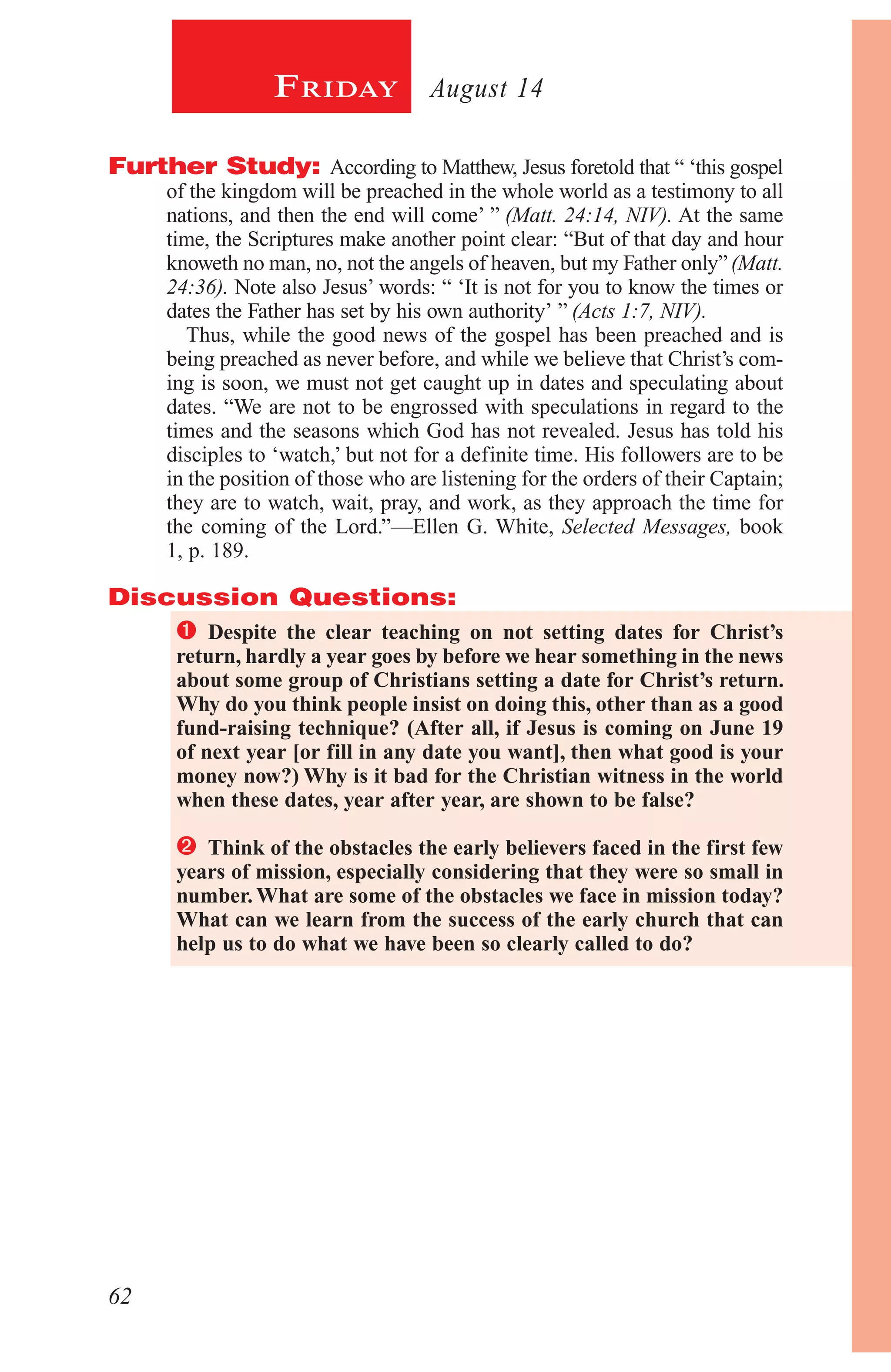 Lesson 7 | Jesus: The Master of Missions | Sabbath School | Biblical Missionaries | PDF