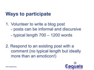 Chris Farrell & Tim Goodier Eaquals blog announcement | PPT