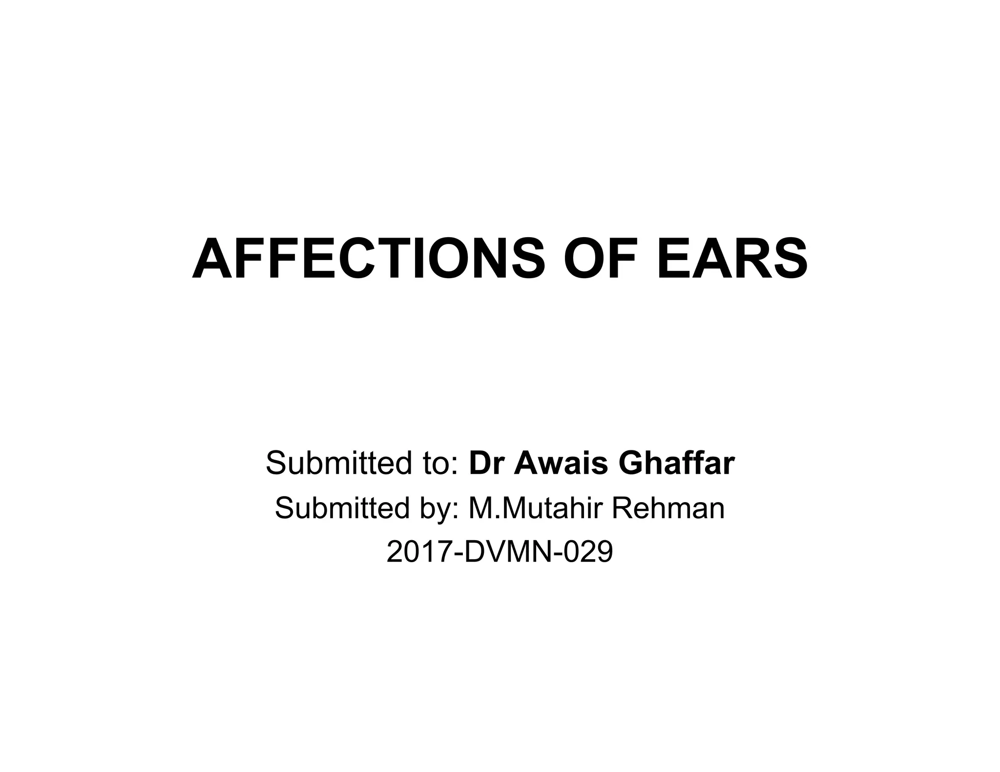 Diseases of ear in animals | PPT