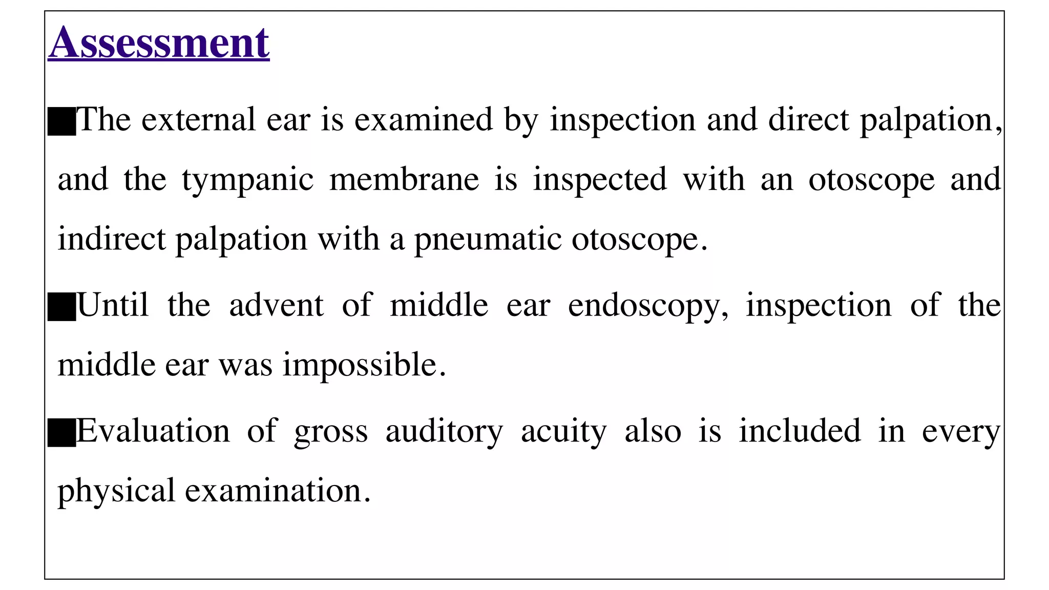 EAR ASSESSMENT | PDF