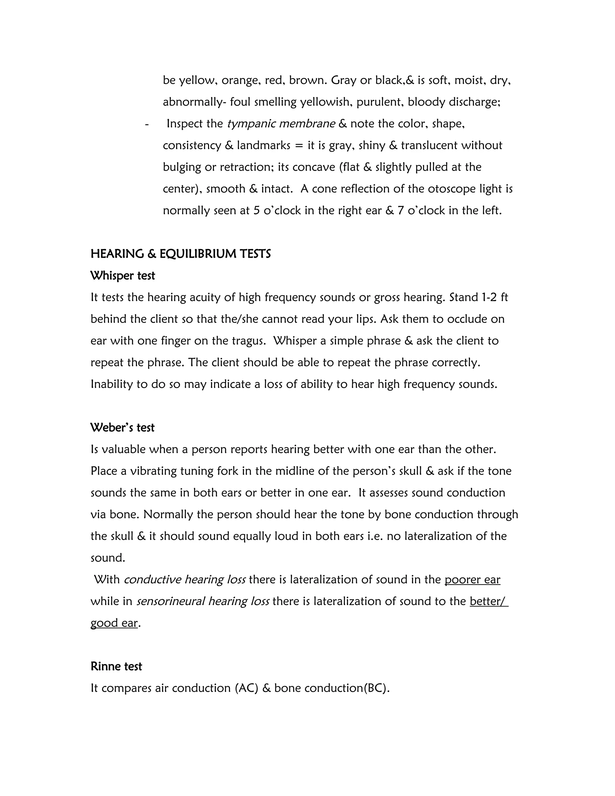 EAR document for nursing students to read | DOC