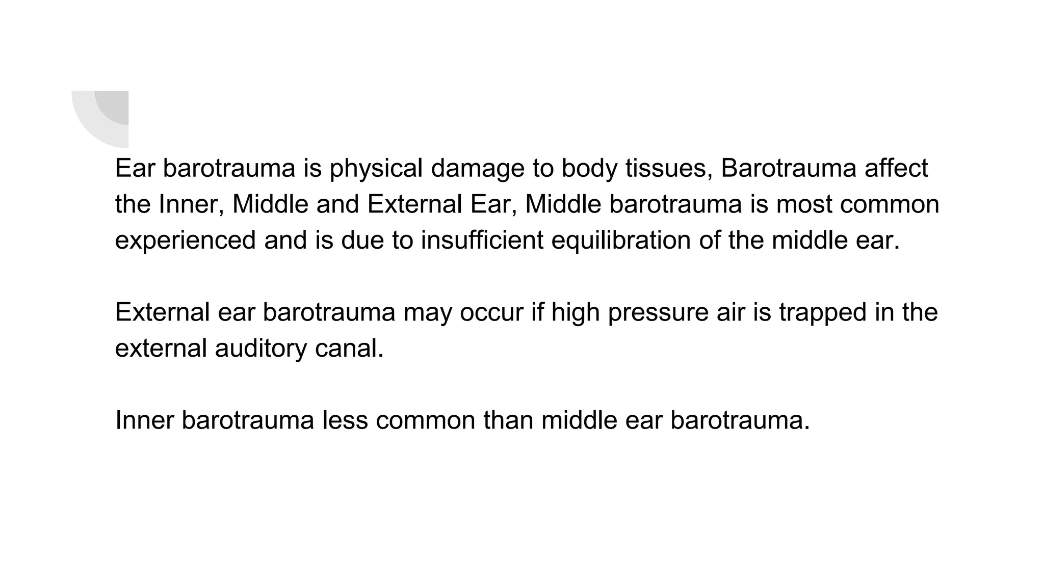 Ear barotrauma causes, symptoms and treatment | PPTX