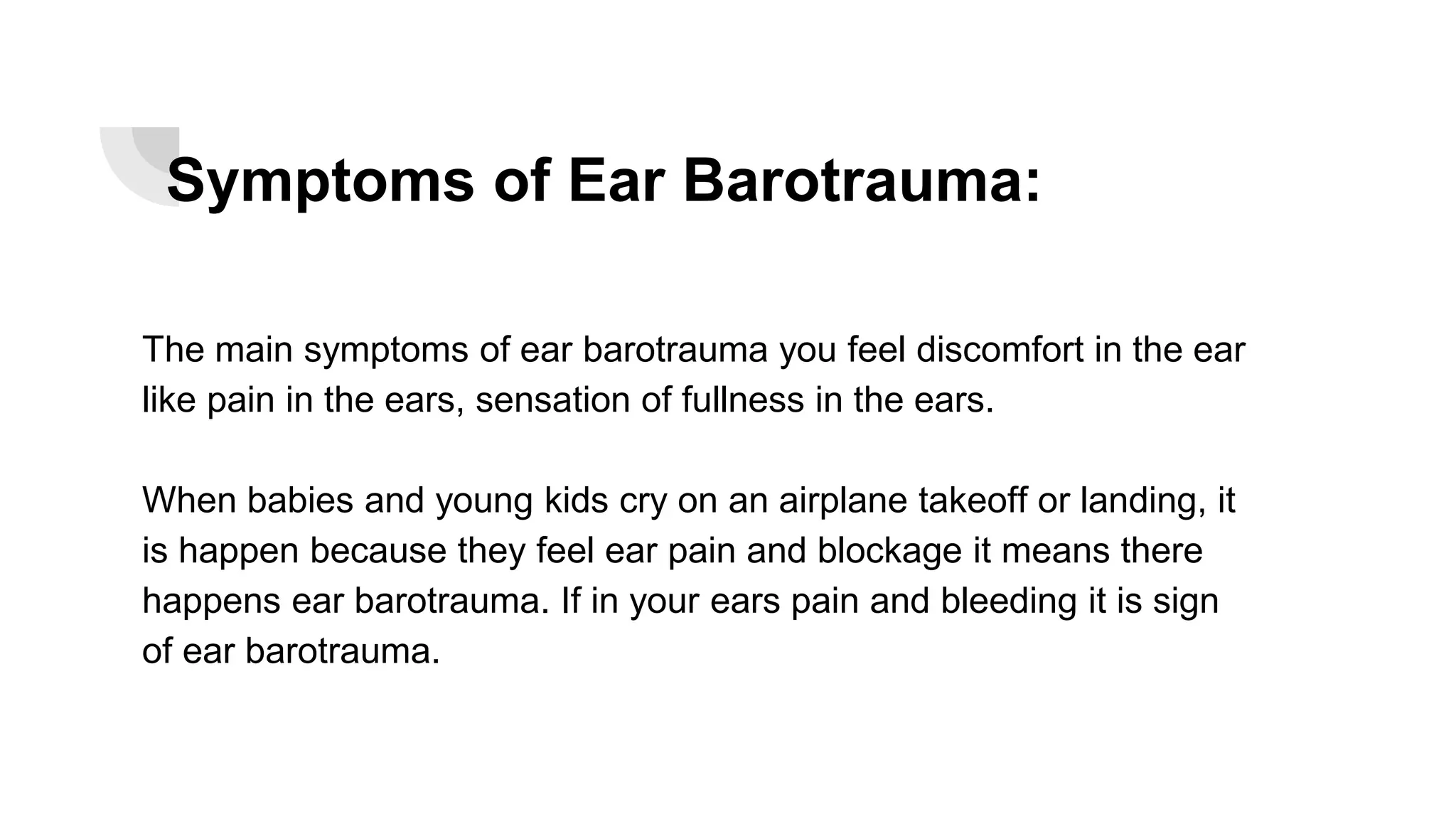 Ear barotrauma causes, symptoms and treatment | PPTX
