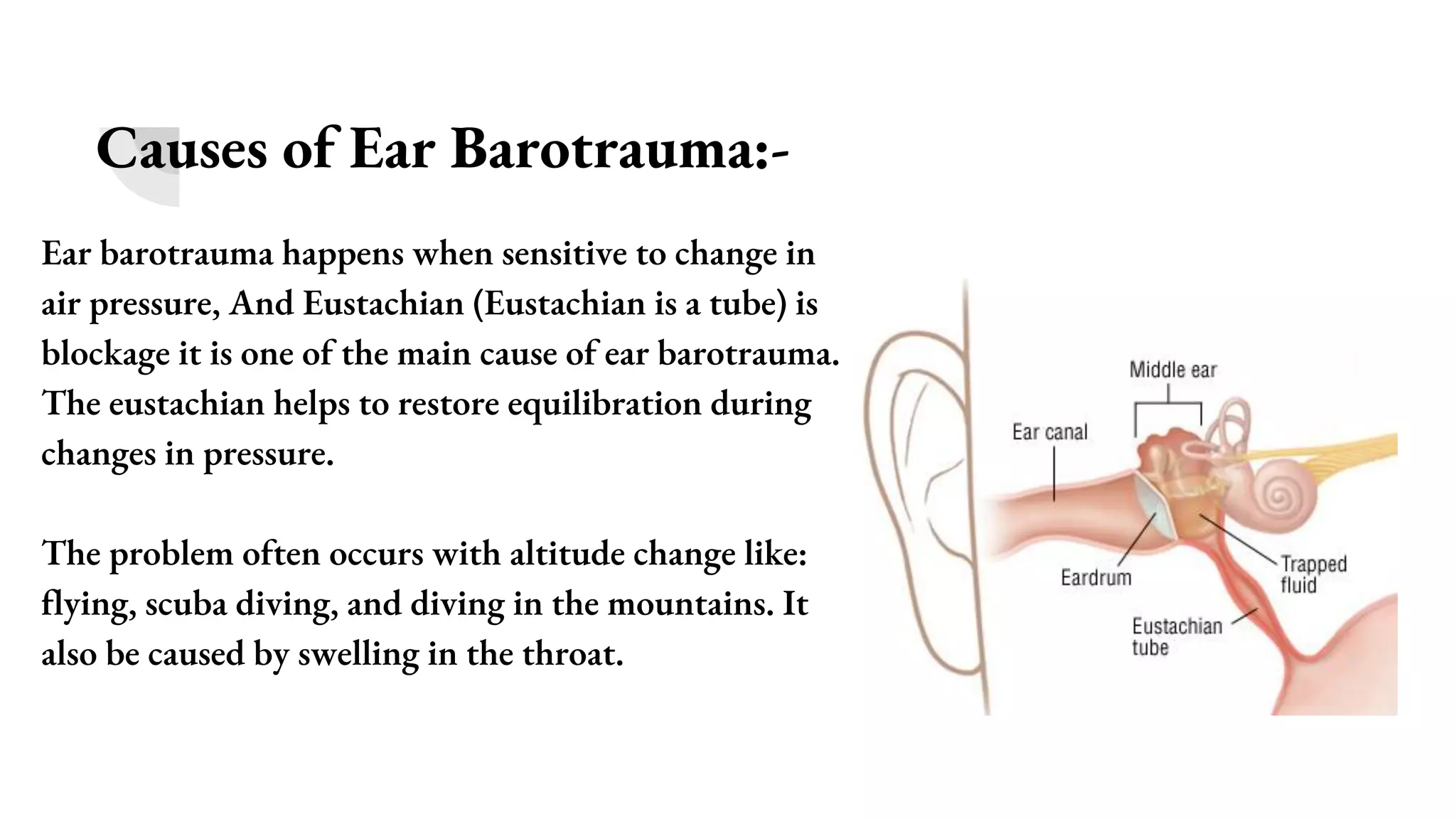 Ear barotrauma causes, symptoms and treatment | PDF