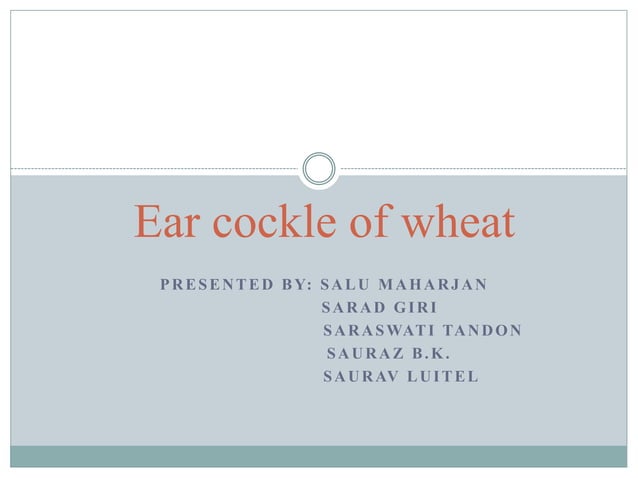Ear cockle of wheat | PPTX