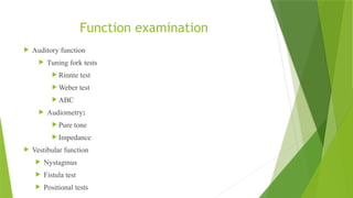 Physical examination of ear | PPTX