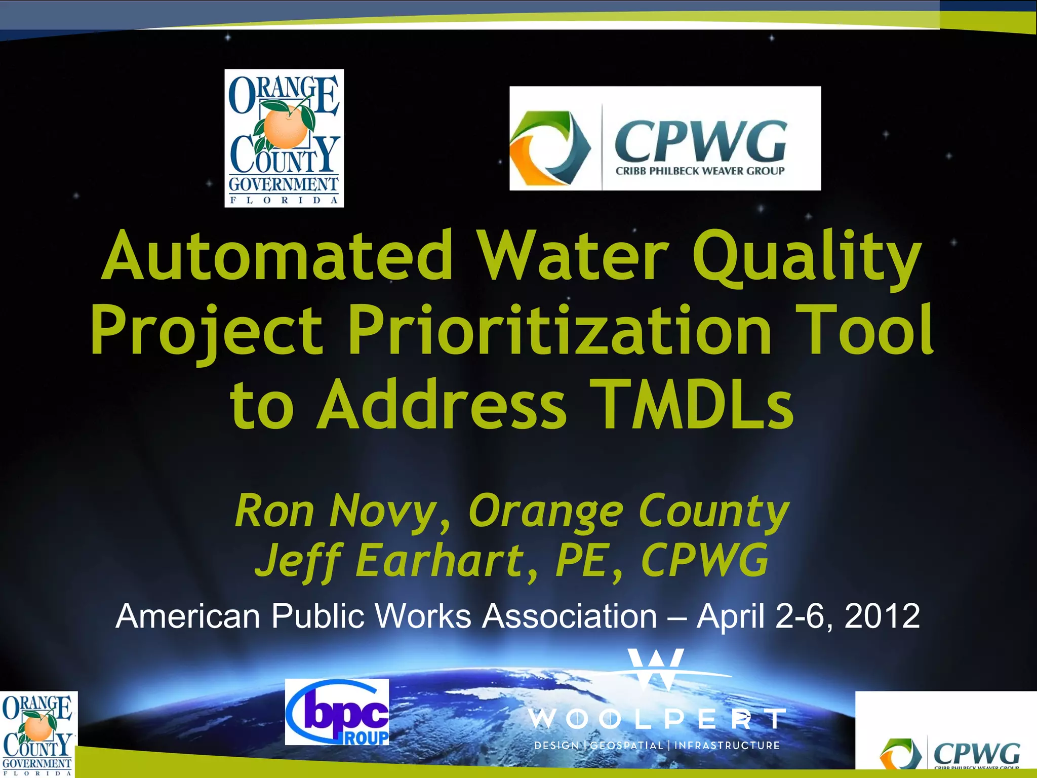 Automated Water Quality Project Prioritization Tool to Address TMDLs ...