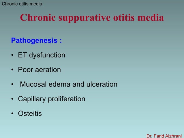 Chronic Otitis Media of Mucosal Type TT Type | PPT