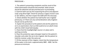 Ear irrigation and instillation of drops | PPTX