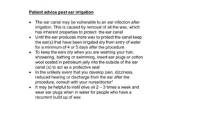 Ear irrigation and instillation of drops | PPTX