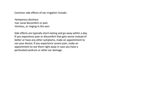Ear irrigation and instillation of drops | PPTX