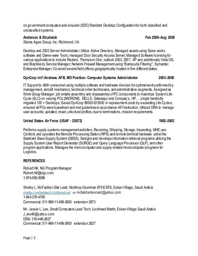 Earl brown's resume from ` January 18 2016