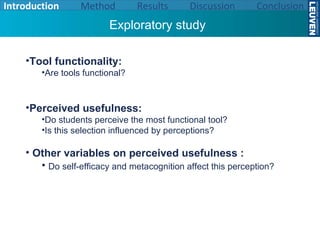 The role of perceptions on using learning tools | PPT
