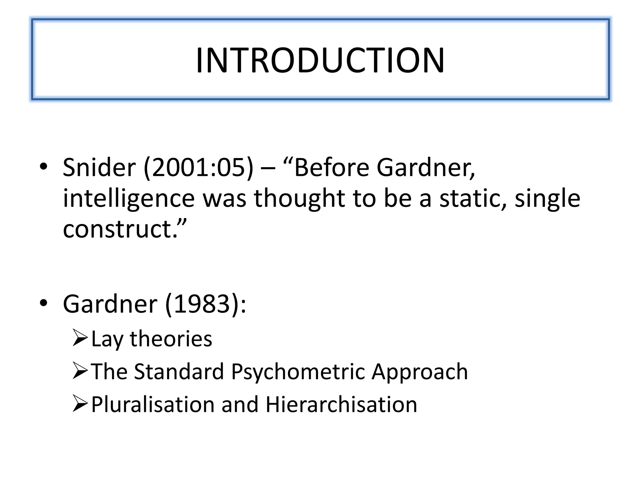 Earlier views of intelligence | PPTX