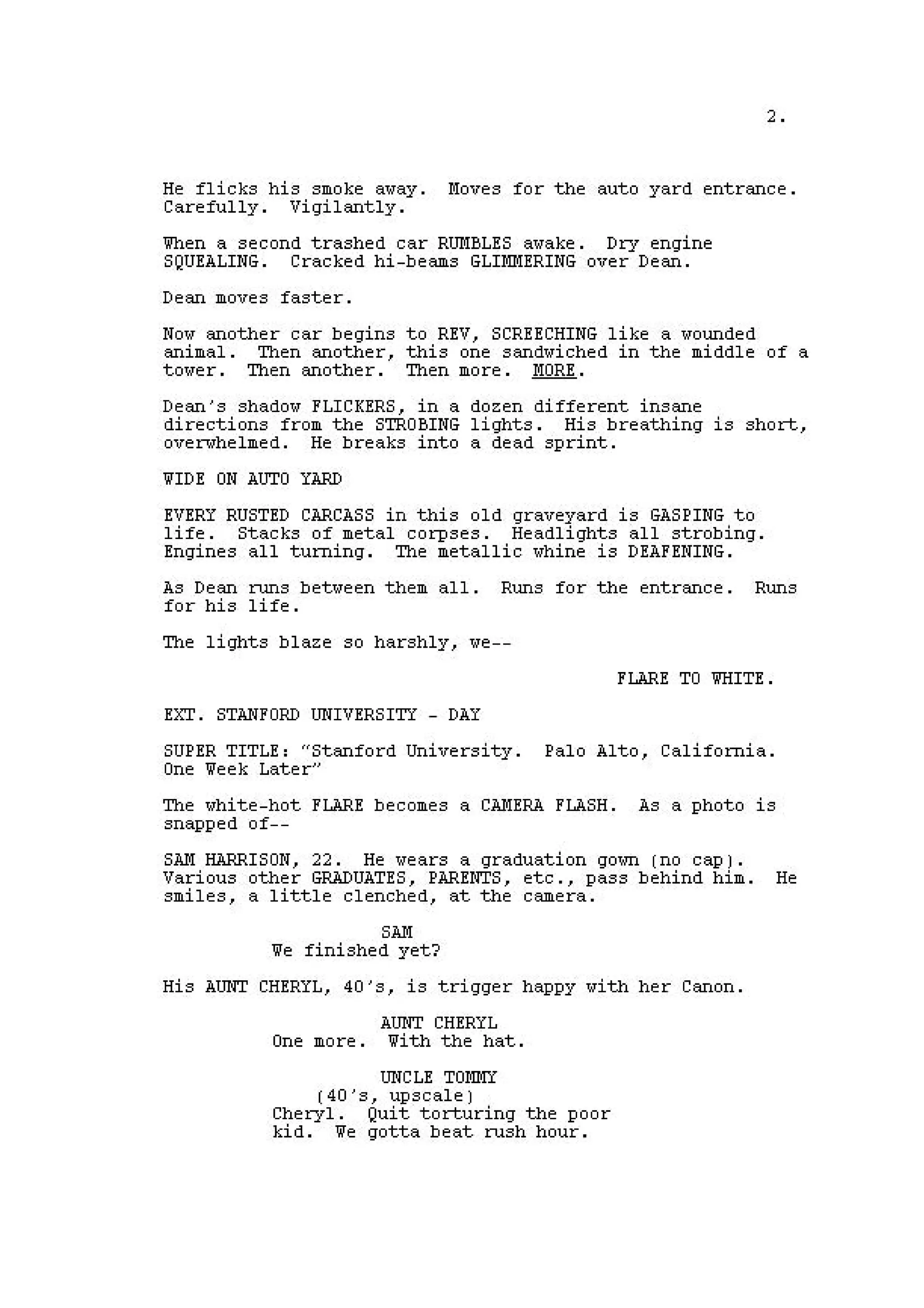 Supernatural 1.01 Pilot (early draft) | PDF