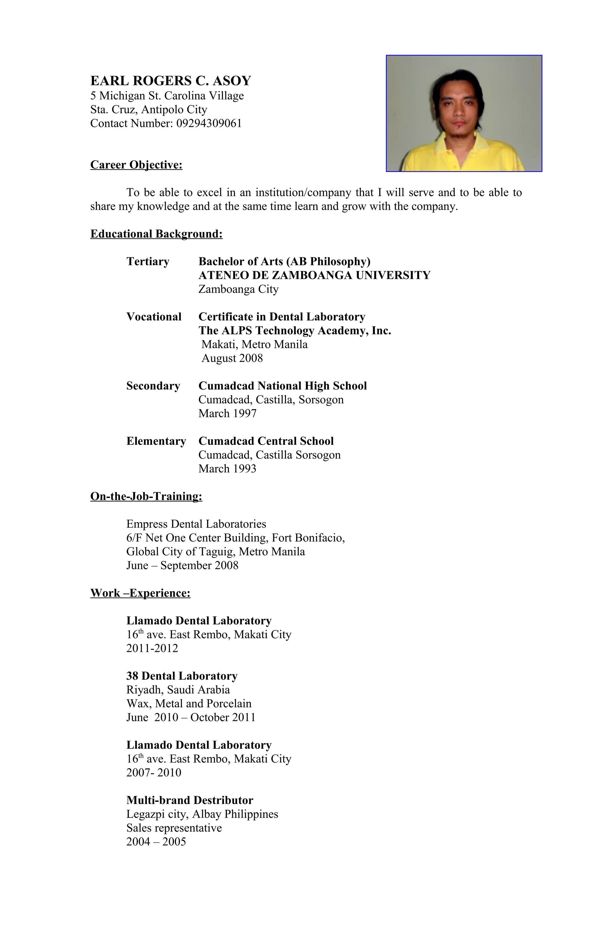 Earl resume (1) | DOC