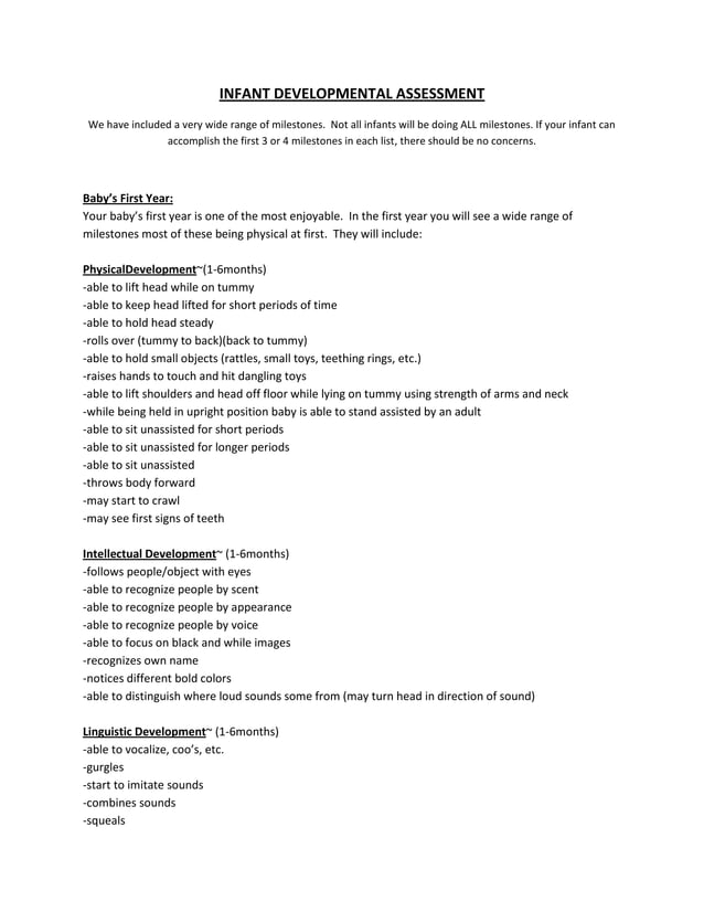 Early Childhood Development & Assessment | DOCX