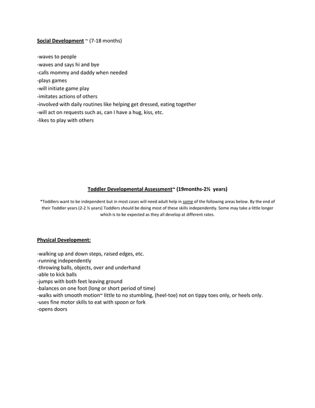 Early Childhood Development & Assessment | DOCX