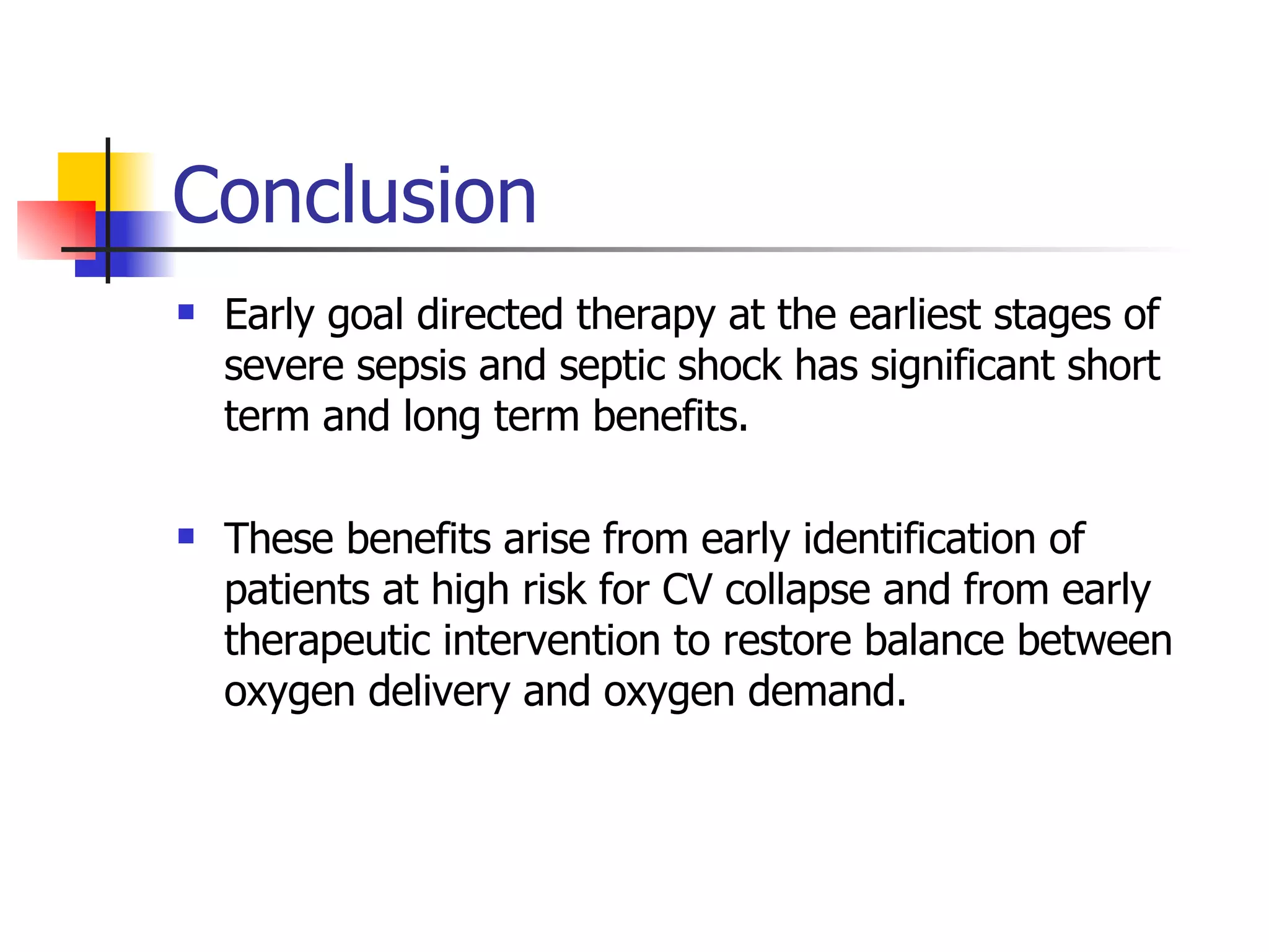 Early Goal-Directed Therapy in Septic Shock | PPT