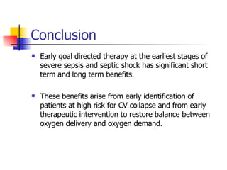 Early Goal-Directed Therapy in Septic Shock | PPT