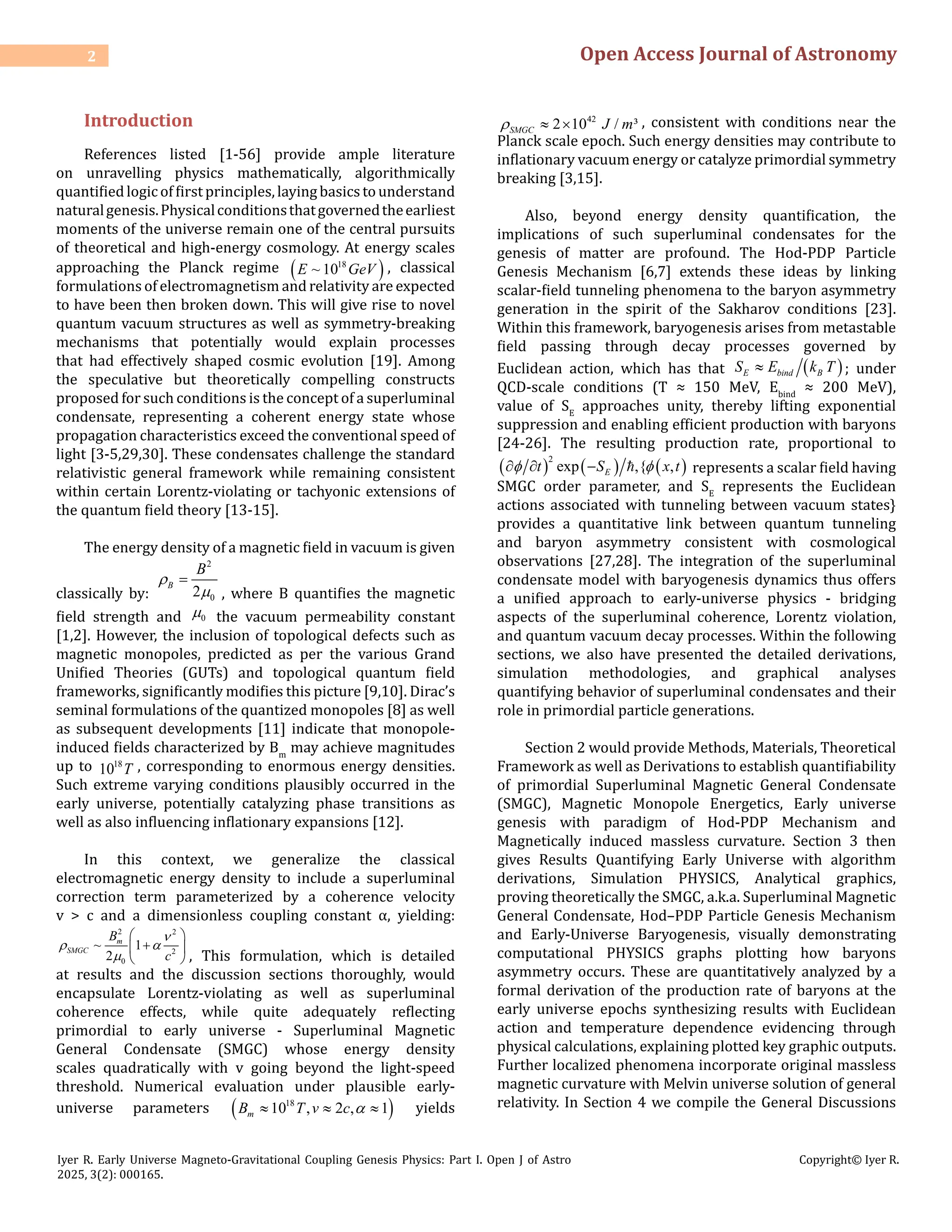 Early Universe Magneto-Gravitational Coupling Genesis Physics: Part I | PDF