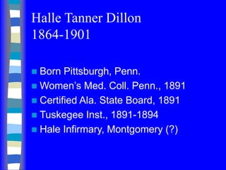Early African-American Physicians in Alabama's Black Belt | PPT