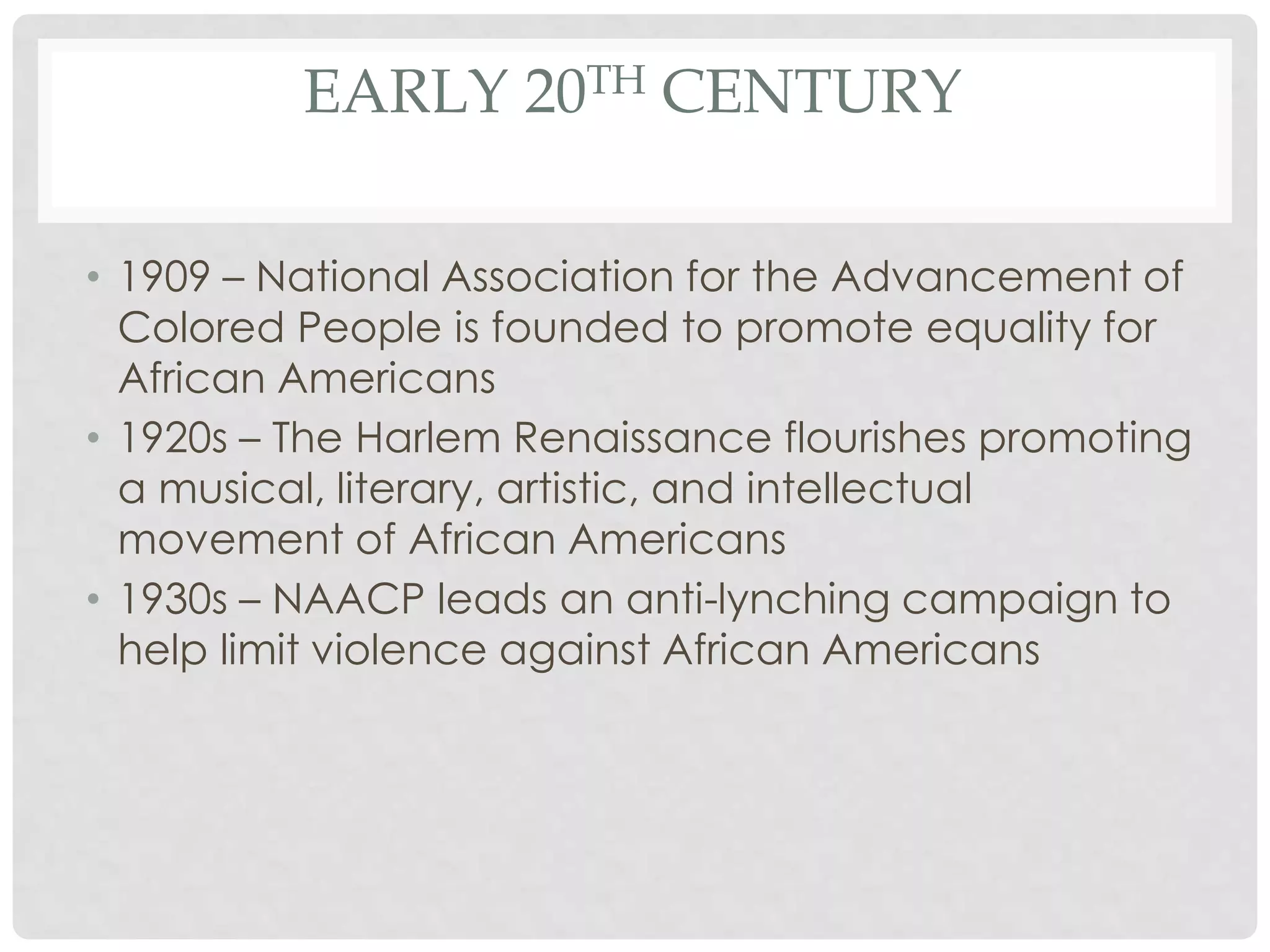 Early african american history | PPTX