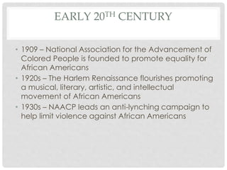 Early african american history | PPTX