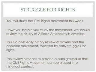 Early african american history | PPTX