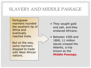 Early african american history | PPTX