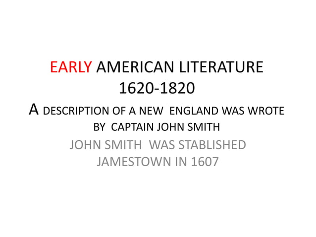 Early american literature | PPTX