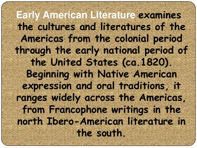 Early american literature