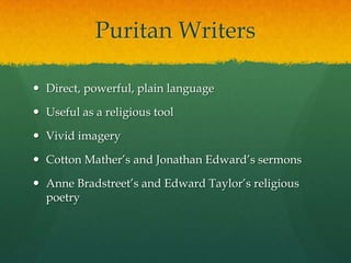 Early American Writers Notes | PPTX