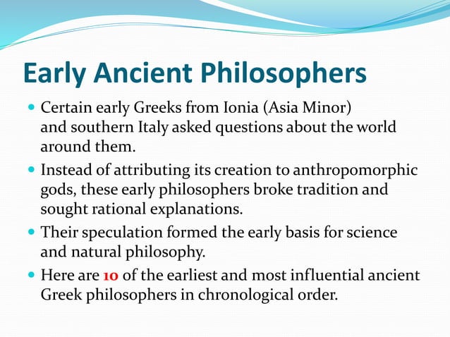 Early ancient philosophers | PPTX | Physics | Science