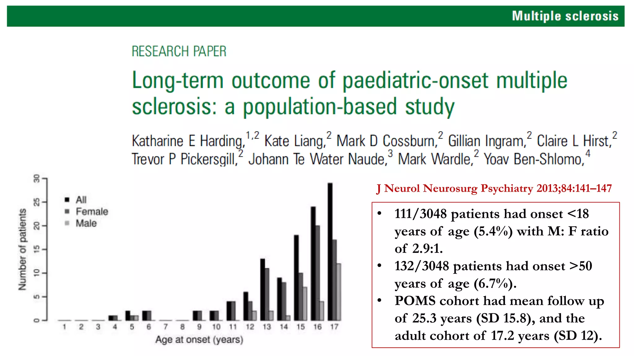 Early and late onset multiple sclerosis | PPTX
