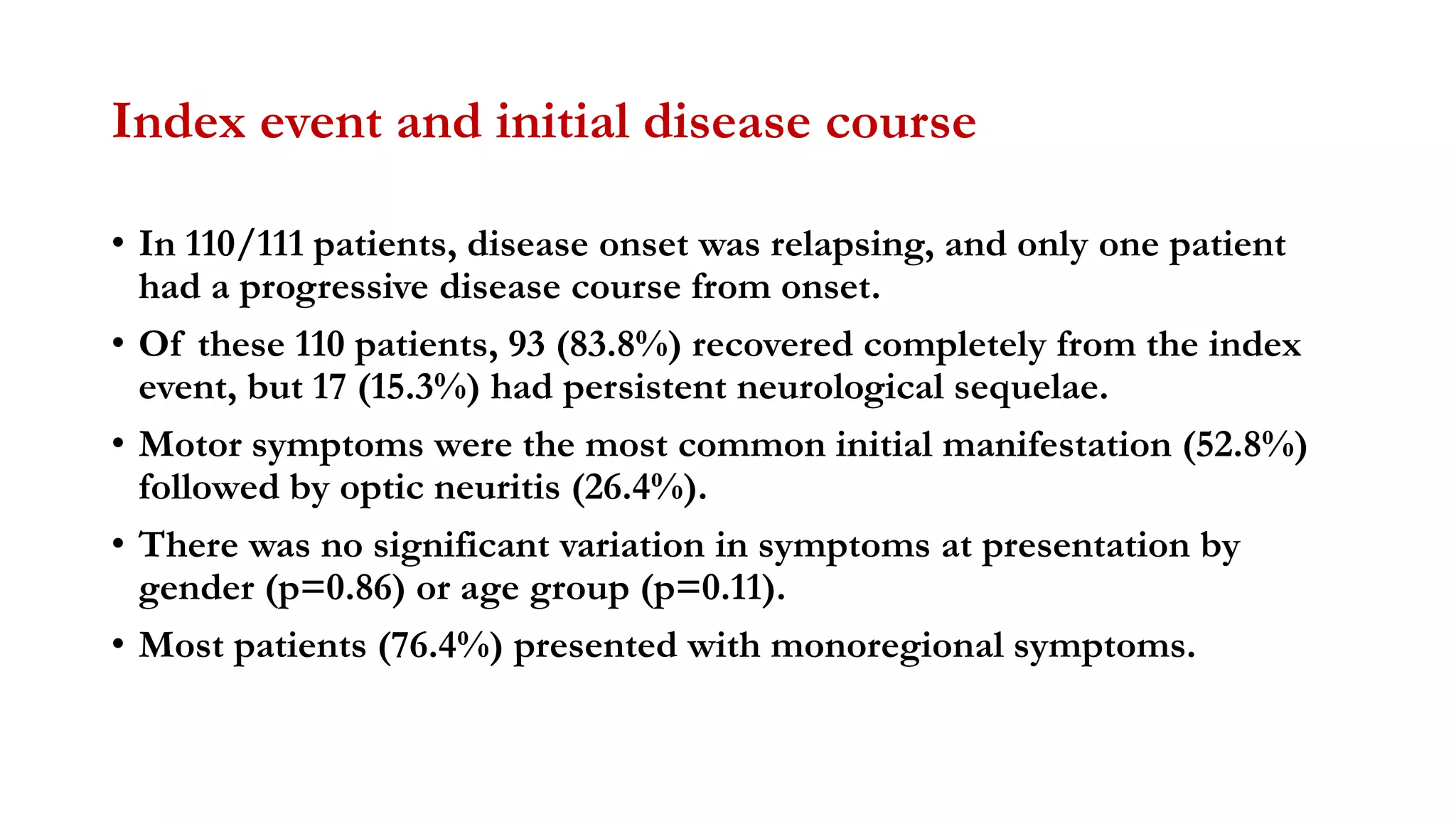 Early and late onset multiple sclerosis | PPTX