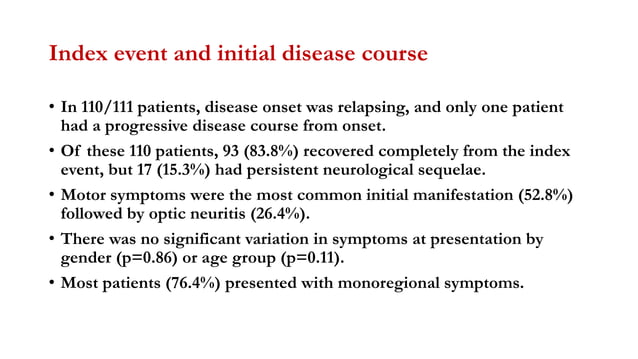 Early and late onset multiple sclerosis | PPT