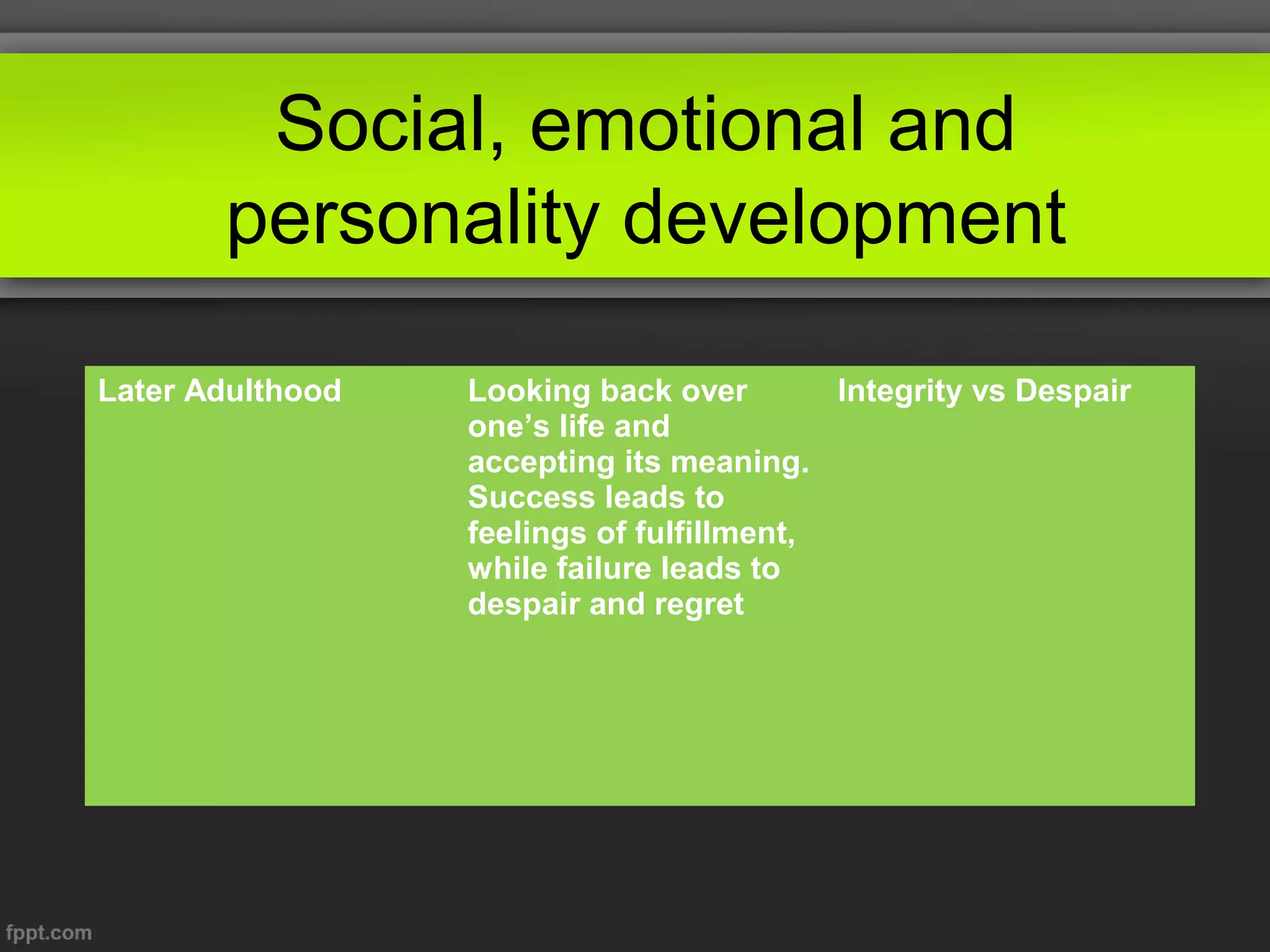 Early and middle adulthood | PPT